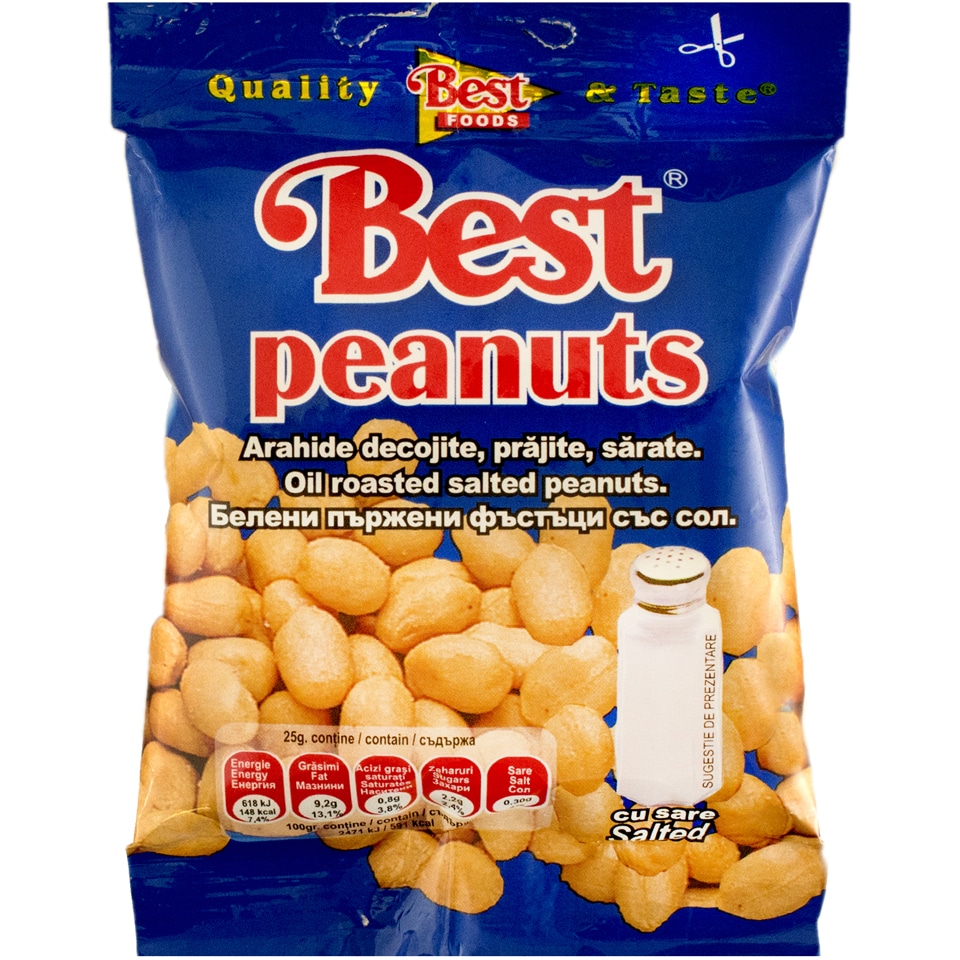 Best Nuts | Arahide decojite, prajite, sarate 50g | Mega-image