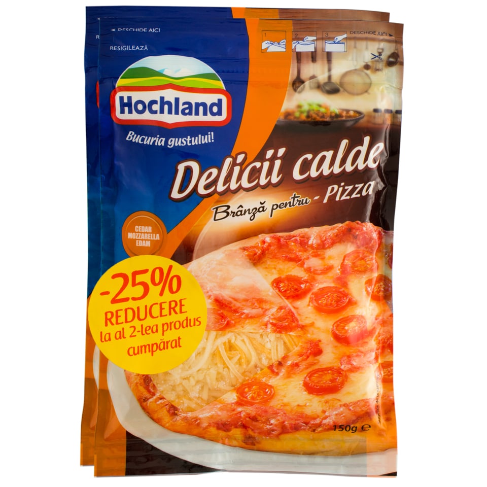 Hochland | Branza rasa pentru pizza 2x150g | Mega-image