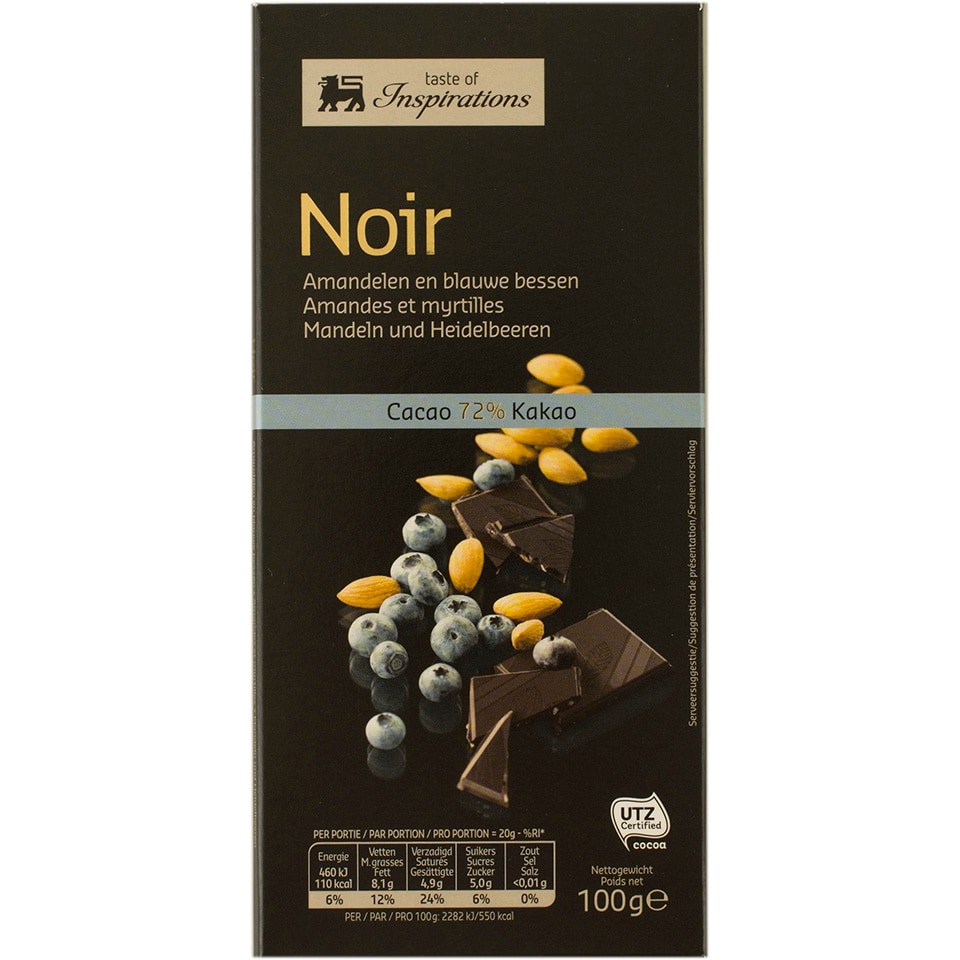 Taste of Inspirations | Ciocolata cu afine si migdale 100g | Mega-image