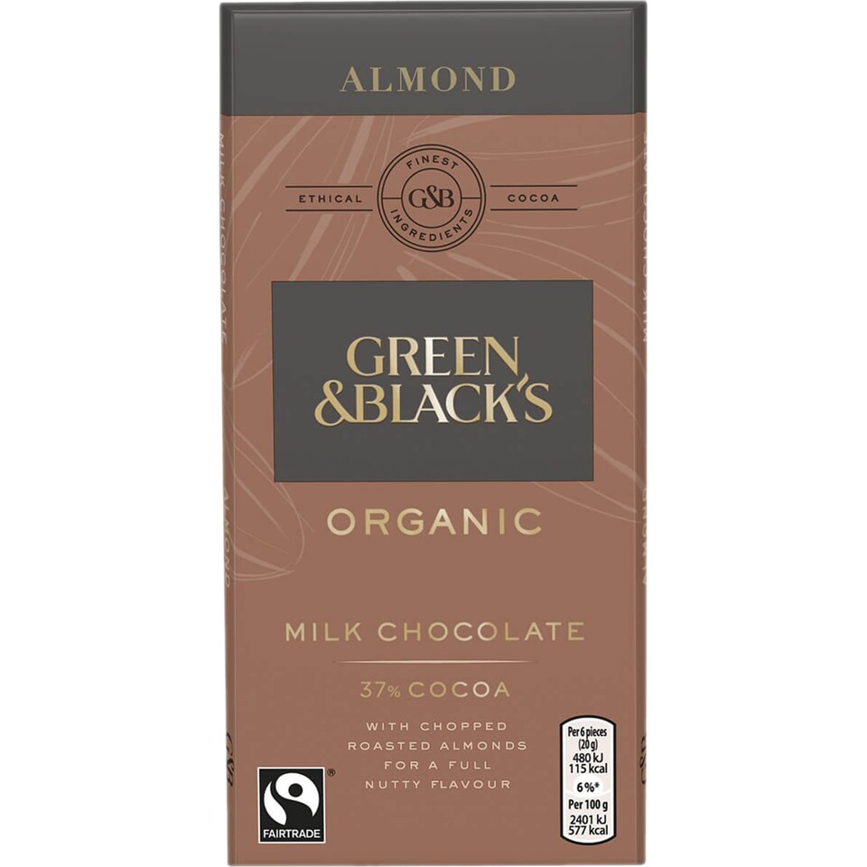 Green&Black's | Ciocolata cu lapte si migdale bio 90g | Mega-image