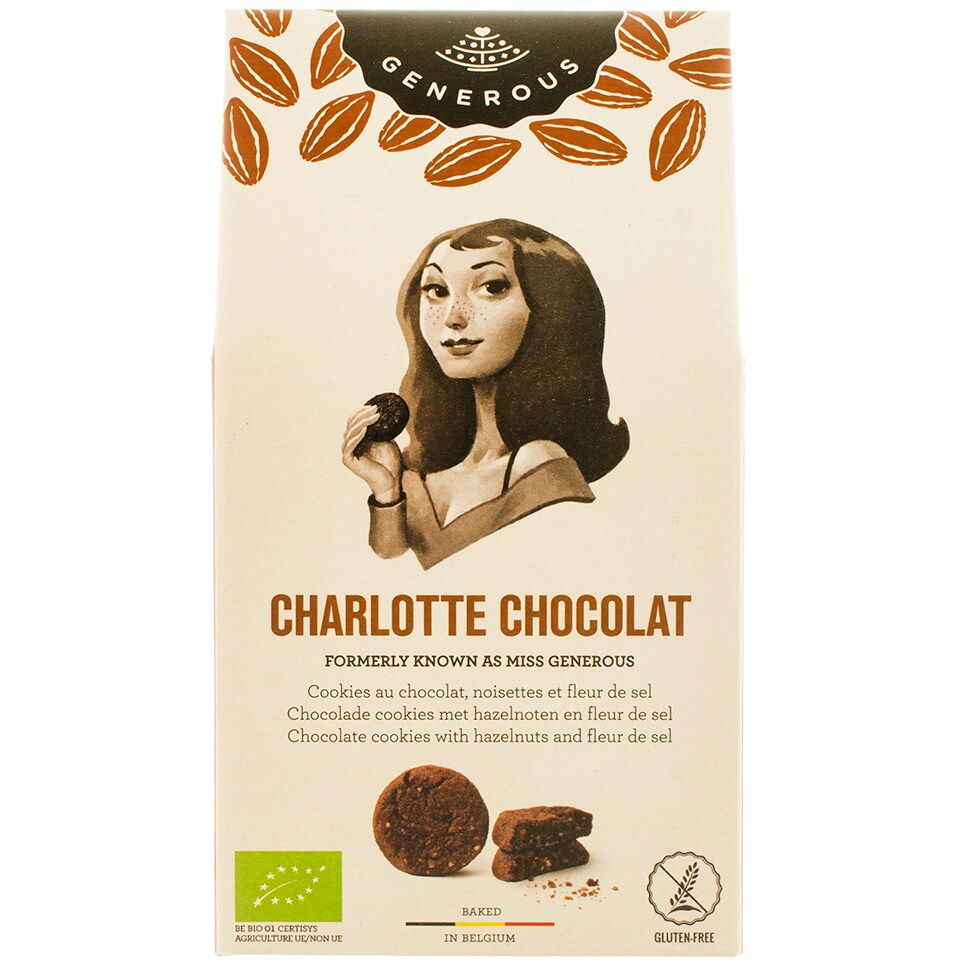 Generous | Biscuiti cu fulgi de ciocolata belgiana eco 120g | Mega-image