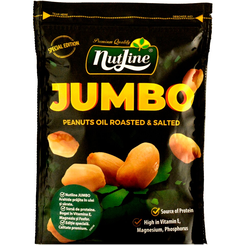 Nutline | Jumbo | Arahide Prajite si sarate 150G | Mega-image