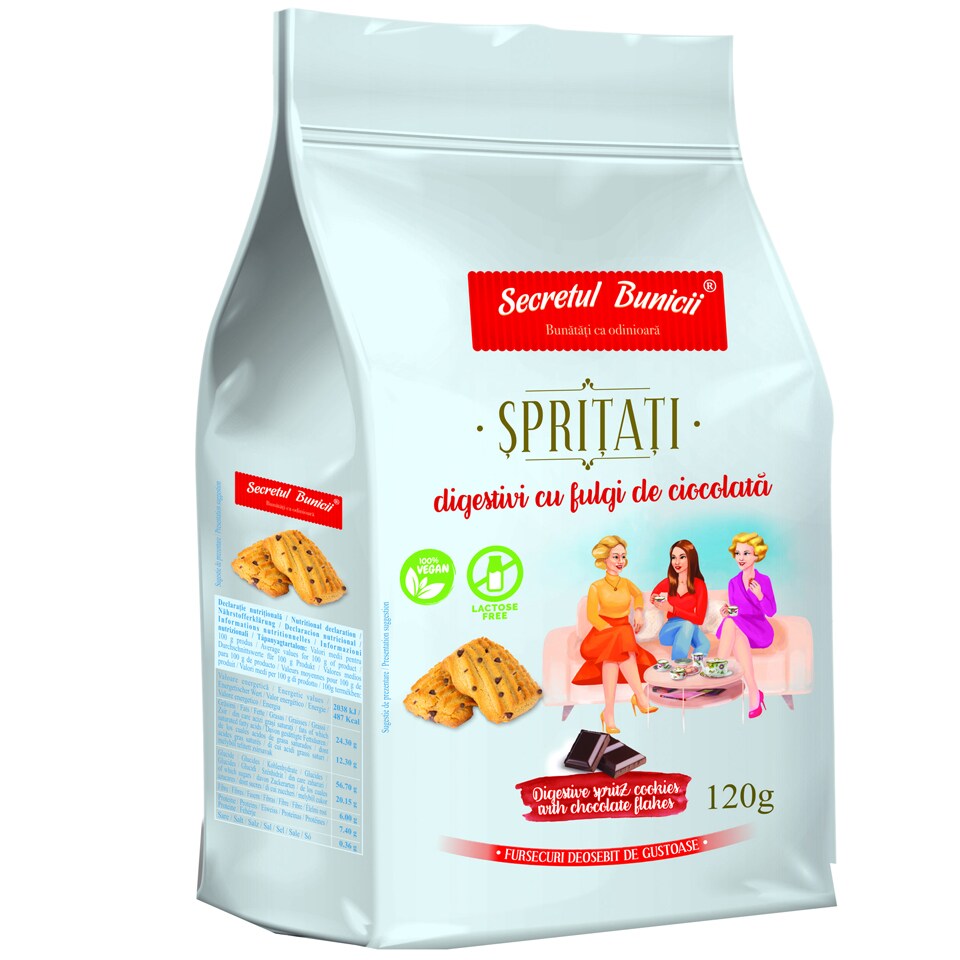 Secretul Bunicii | Spritati digestivi cu fulgi de ciocolata 120g | Mega ...