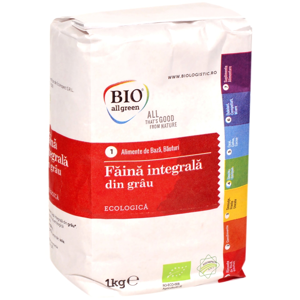 Bio All Green | Faina integrala din grau ecologica 1kg | Mega-image