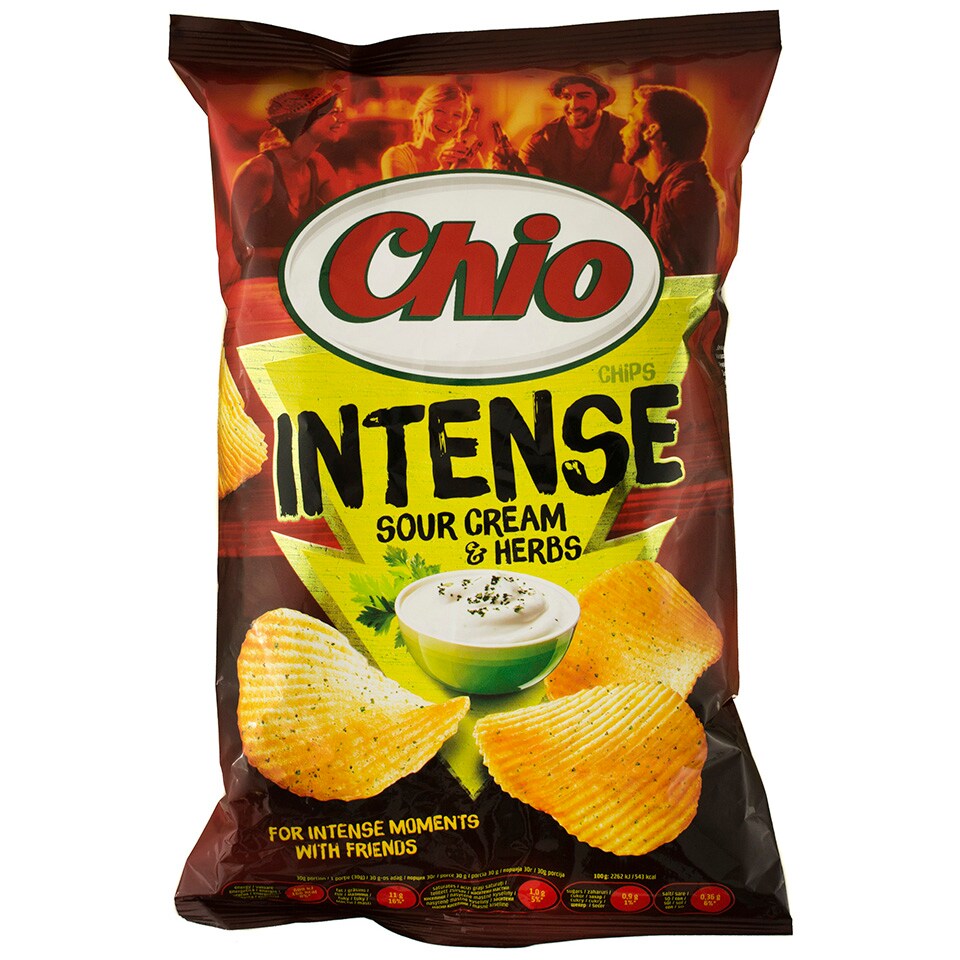 Chio | Intense | Chipsuri cu gust de smantana si ierburi 95g | Mega-image