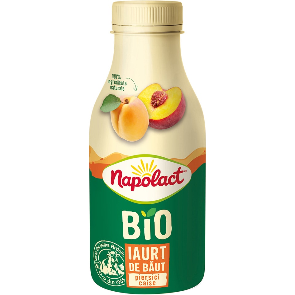 Napolact Bio | Iaurt de baut cu piersici si caise 230ml | Mega-image