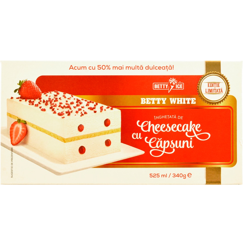 Betty Ice | Inghetata de cheesecake cu capsuni 340g | Mega-image