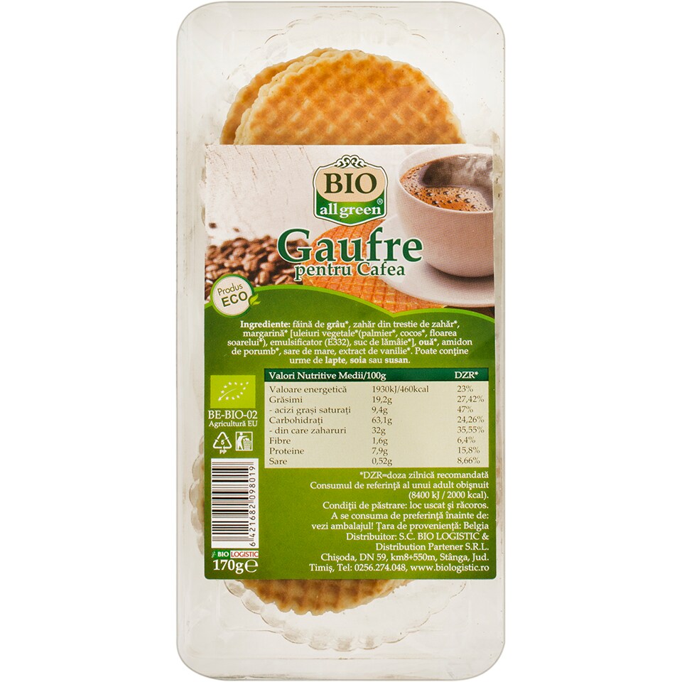 Bio All Green | Gaufre eco pentru cafea 170g | Mega-image
