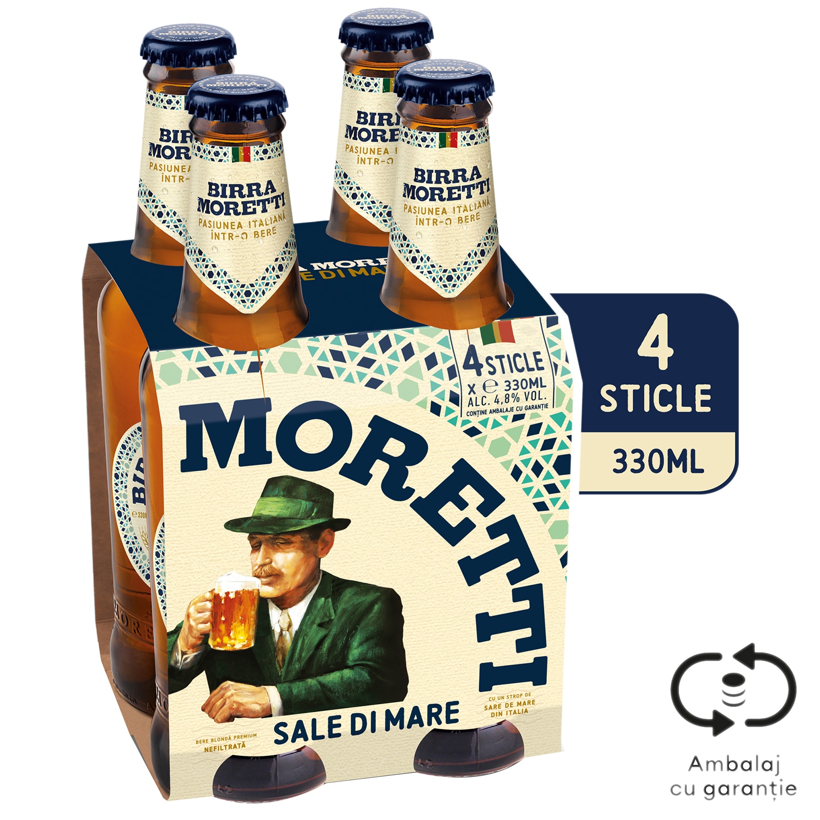 Birra Moretti | Bere blonda Sale di Mare 4x0.33L | Mega-image