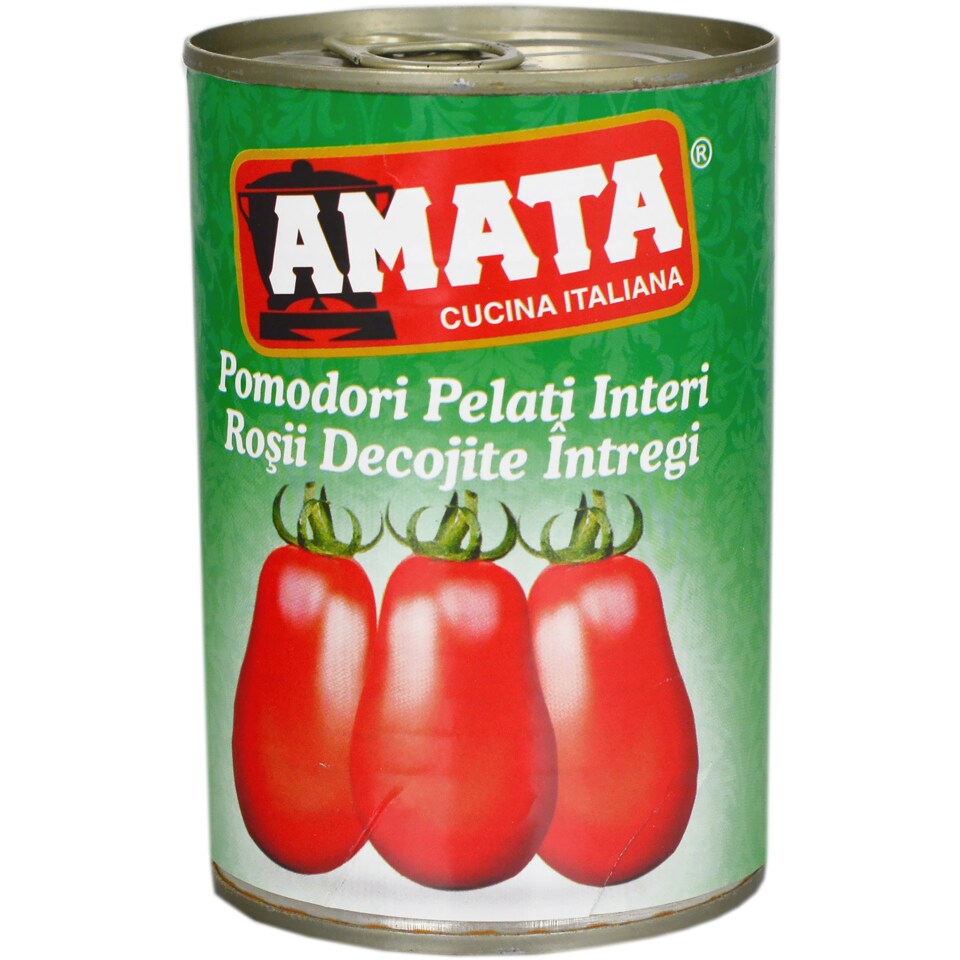 Amata | Rosii decojite intregi 400g | Mega-image