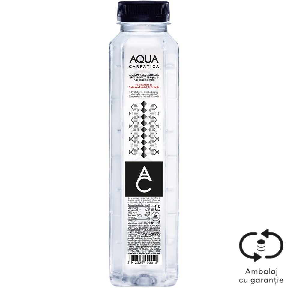 Aqua Carpatica | Apa minerala naturala plata 0.5L | Mega-image
