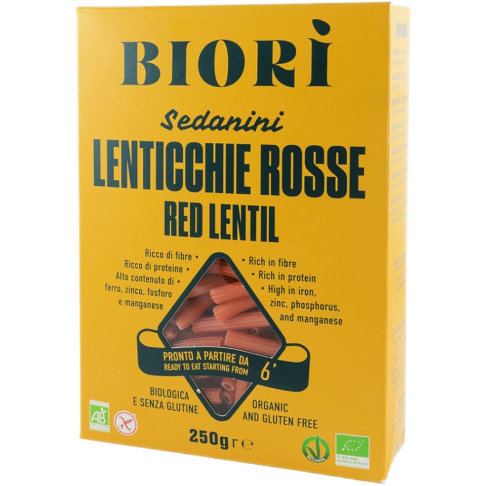 Biori | Sedanini paste de linte rosie 250g | Mega-image