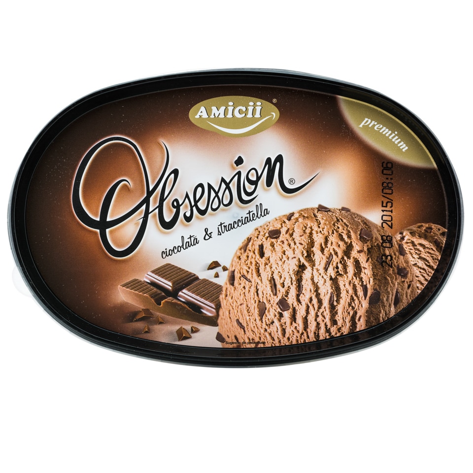 Amicii | Obssesion | Inghetata de ciocolata cu bucati de ciocolata 550g ...