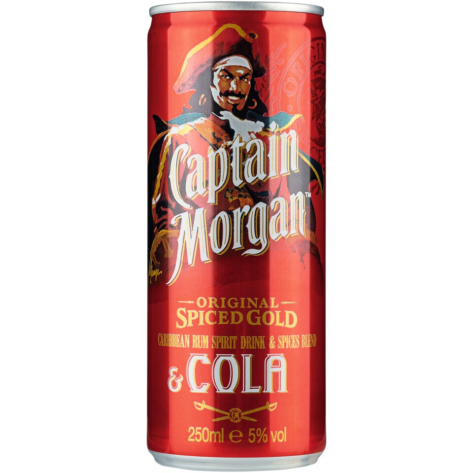 Captain Morgan | Rom & cola 250ml | Mega-image