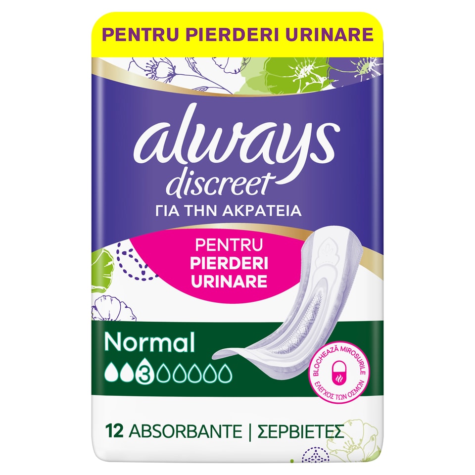 Always Discreet | Absorbante pentru pierderi urinare, Normal, 12 bucati ...