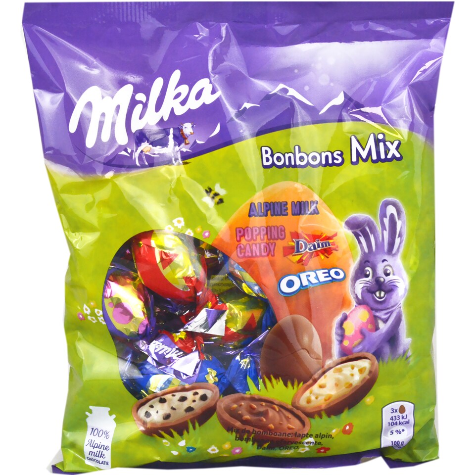 Milka | Mix de bomboane: lapte alpin, efervescente, Daim, Oreo 132g ...