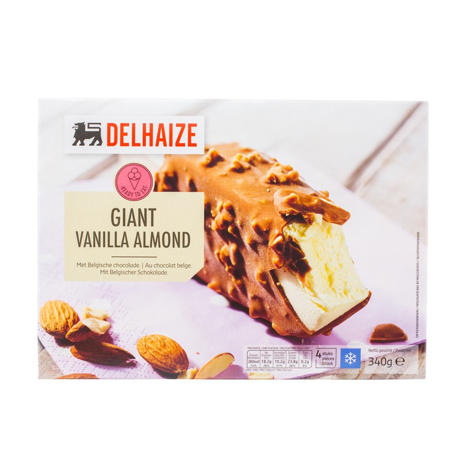 Delhaize | Inghetata Giant cu migdale 4 bucati 480ml | Mega-image