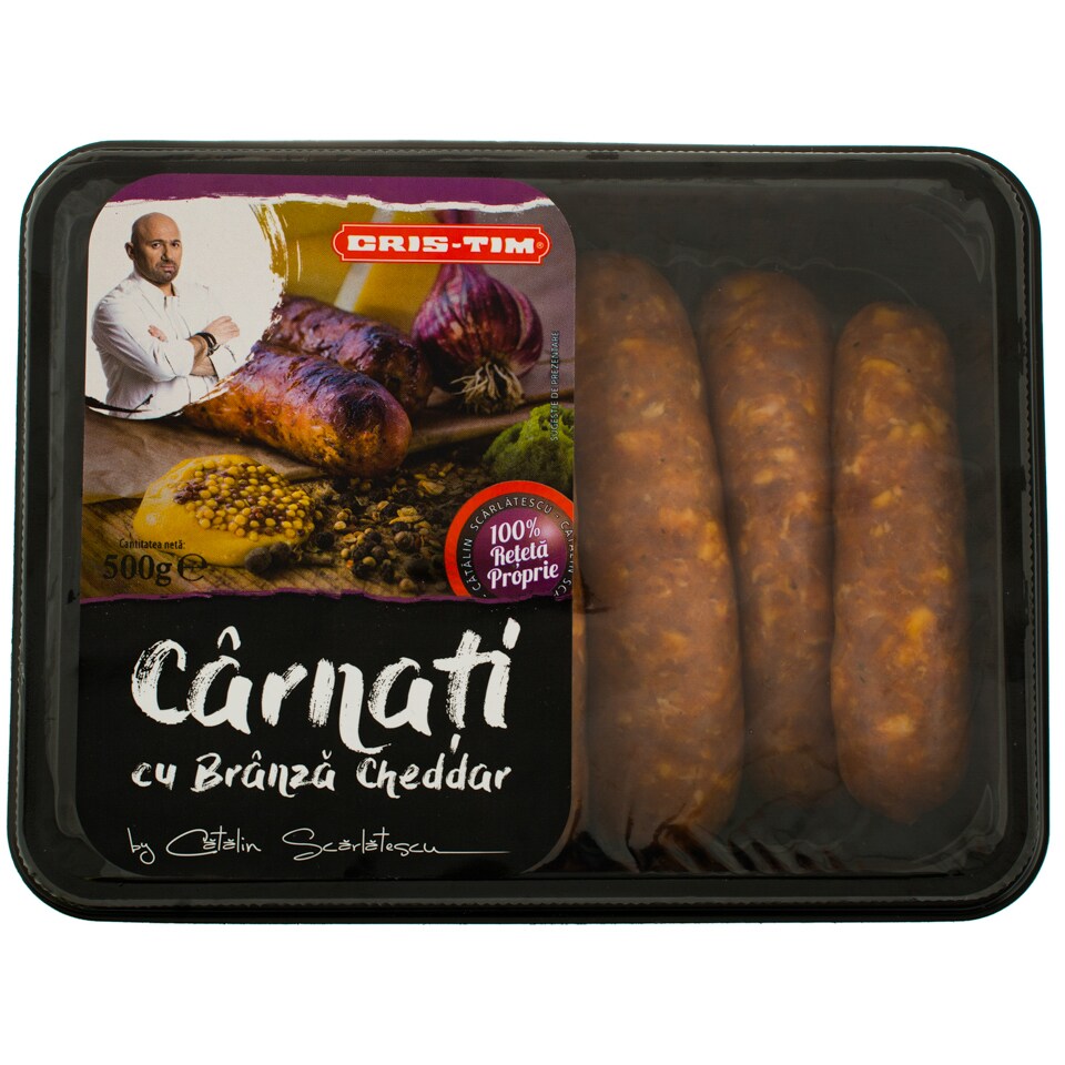 Cris-Tim | Carnati cu branza Cheddar 500g | Mega-image