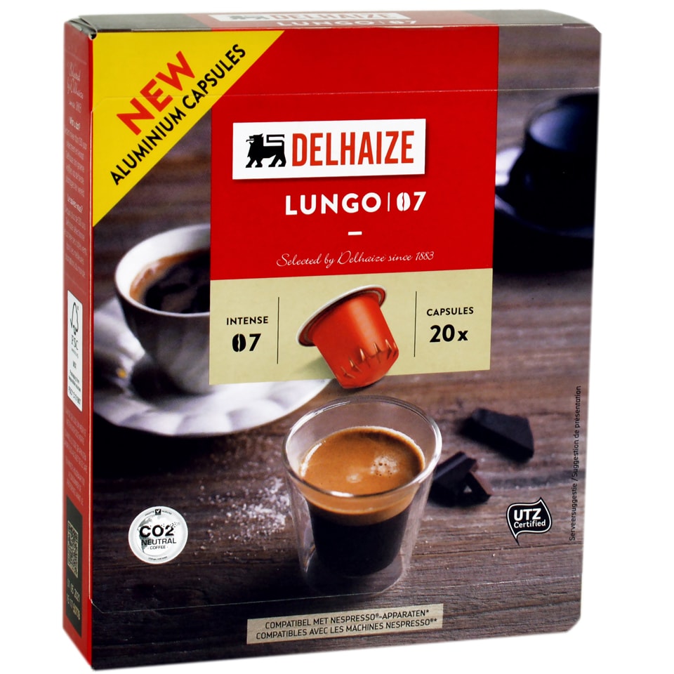 Delhaize | Cafea Lungo 07, 20 capsule 100g | Mega-image