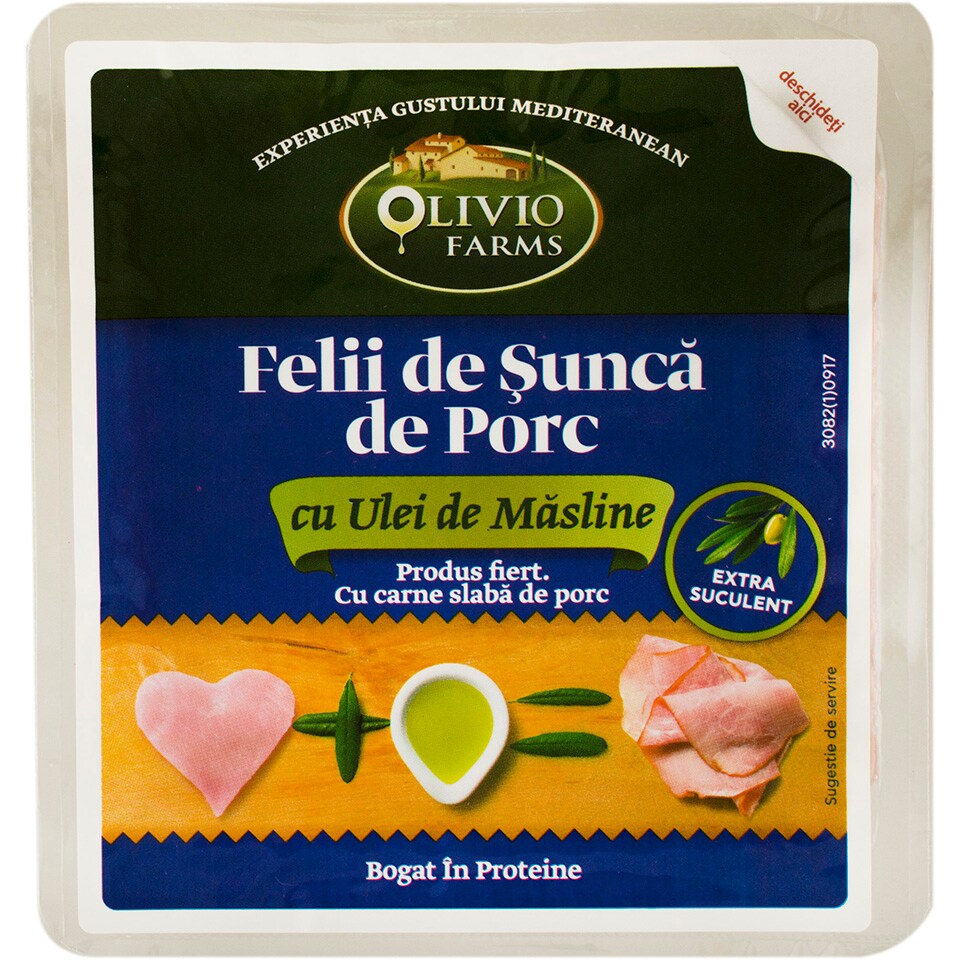 Olivio | Sunca de porc cu ulei de masline 160g | Mega-image