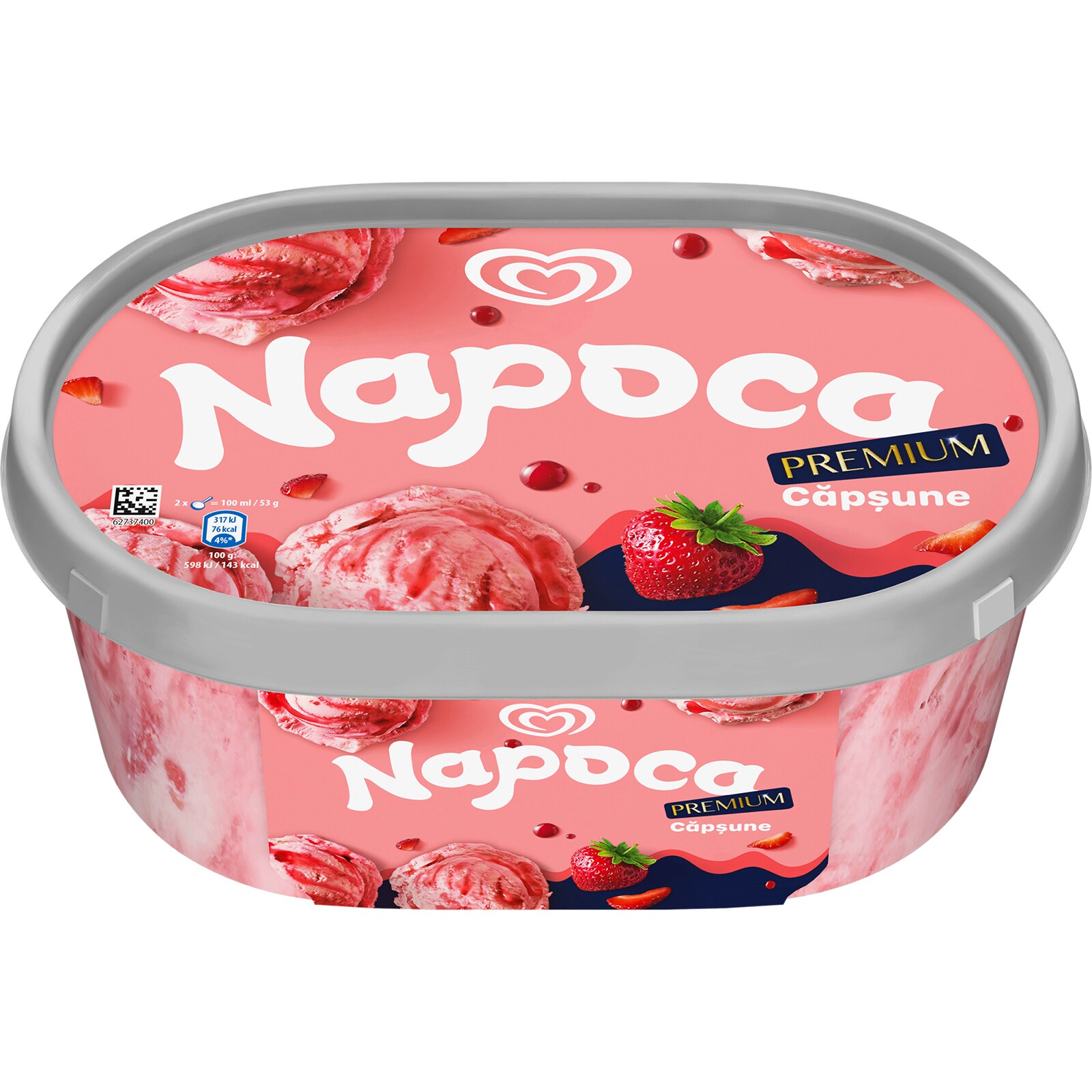 Napoca | Premium | Inghetata Capsune 479g | Mega-image