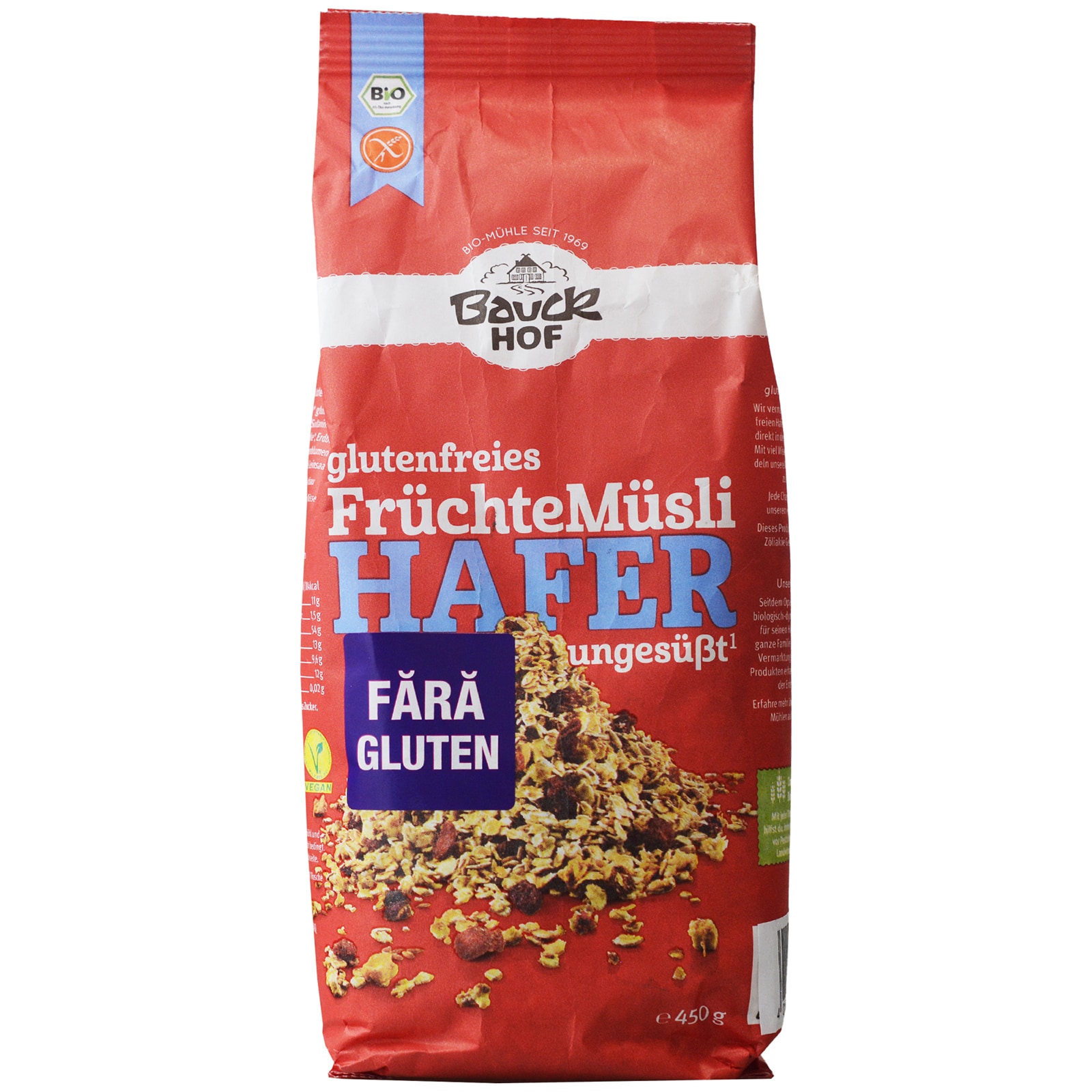 Bauckhof | Musli bio de ovaz cu fructe, fara gluten 450g | Mega-image