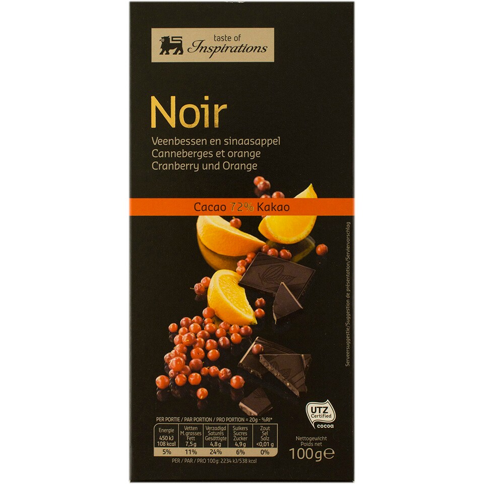 Taste of Inspirations | Ciocolata cu merisoare si portocale 100g | Mega ...