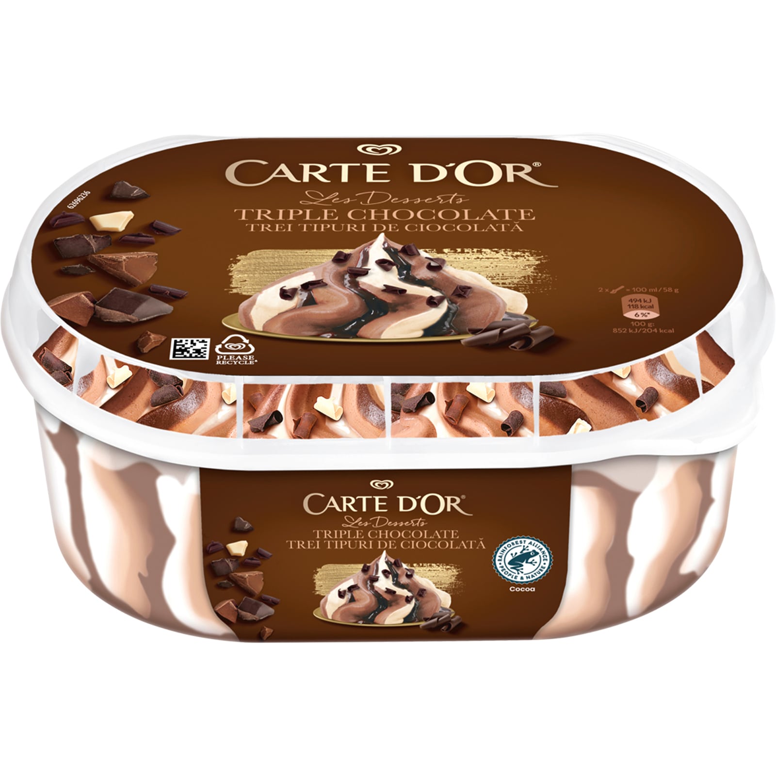 Carte D'Or | Inghetata trei tipuri de ciocolata 475g | Mega-image