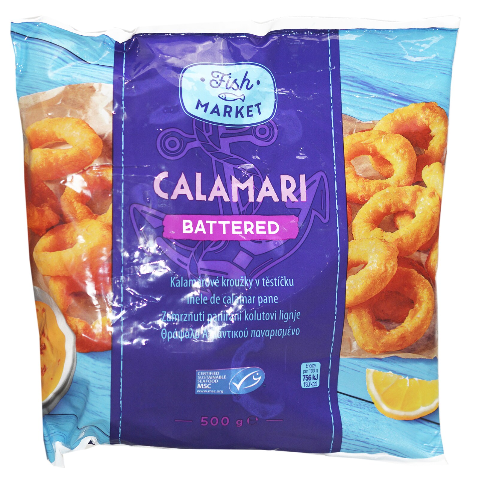 Fish Market | Inele de calamar pane 500g | Mega-image