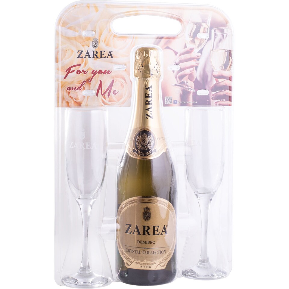 Zarea | You&Me | Pachet cu vin spumant demisec 0.75l | Mega-image