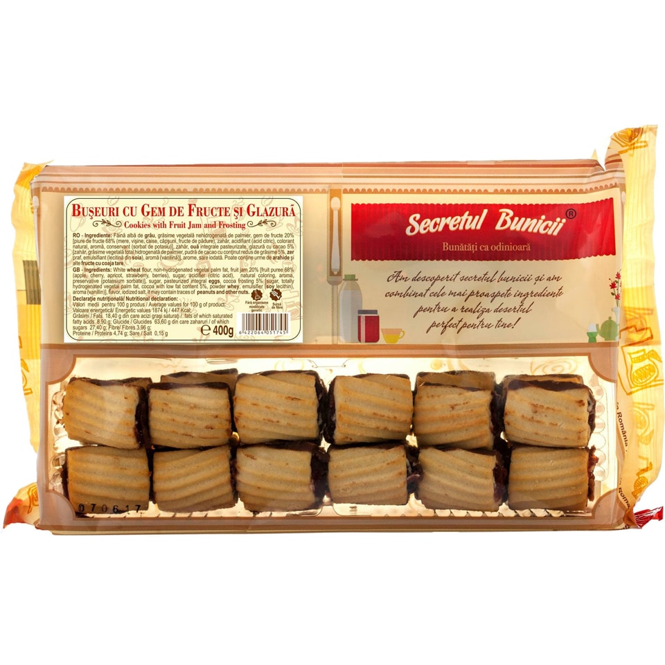 Secretul Bunicii | Buseuri cu gem de fructe si glazura 400g | Mega-image