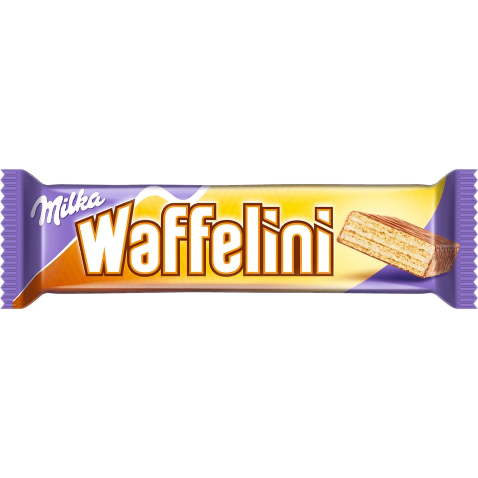 Milka | Waffelini | Napolitana cu crema, acoperita cu ciocolata cu ...