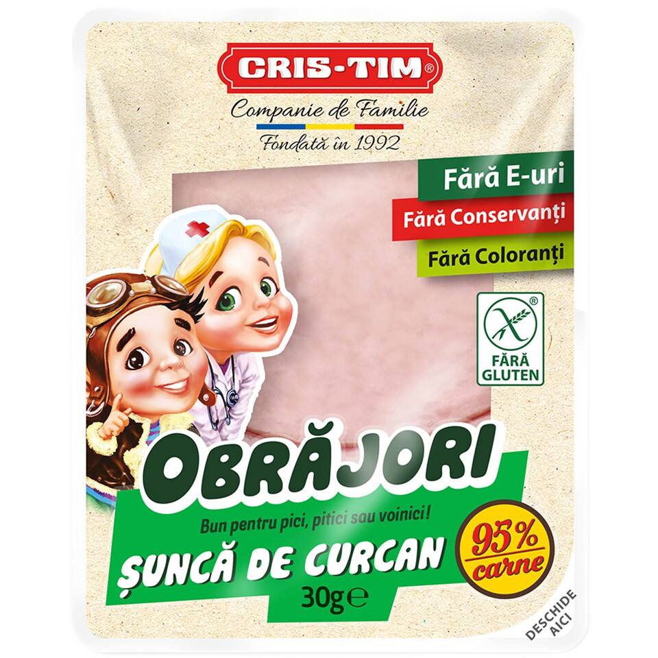 Cris-Tim | Obrajori | Sunca de curcan 30g | Mega-image