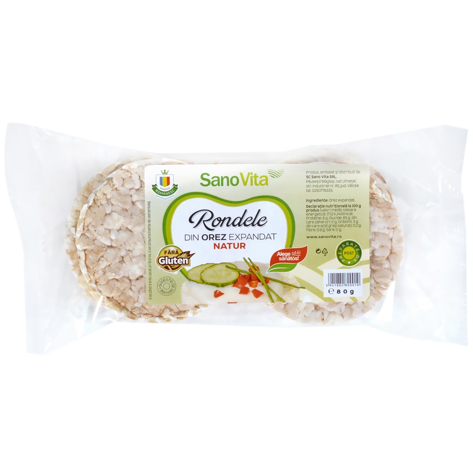 Sano Vita | Rondele din orez expandat 80g | Mega-image
