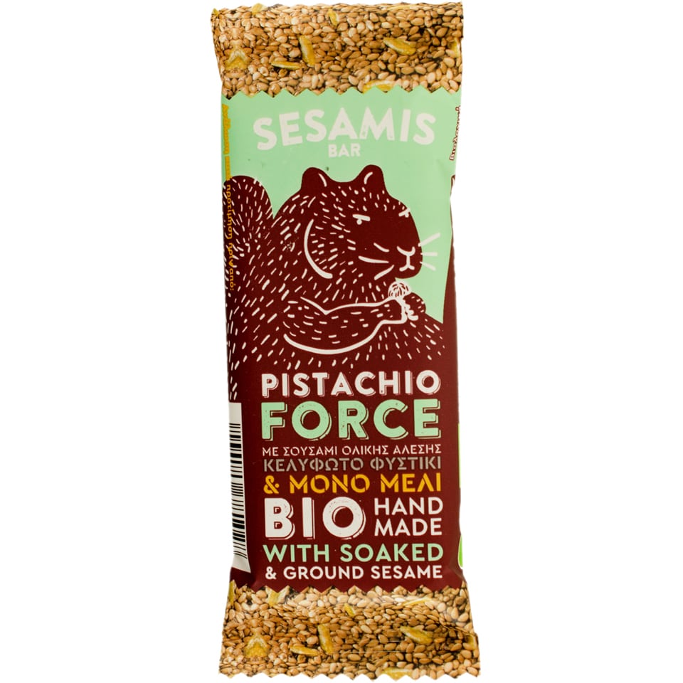 Sesamis | Baton cu susan si fistic eco 40g | Mega-image