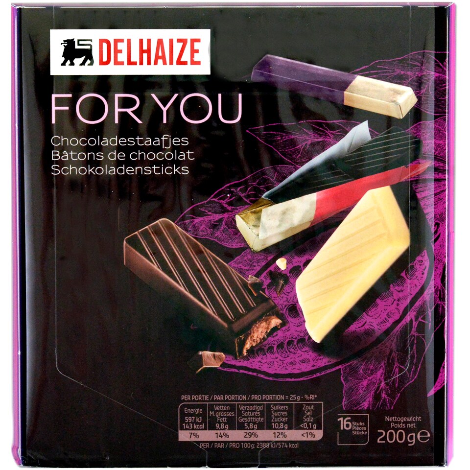 Delhaize | Batoane de ciocolata 200g | Mega-image