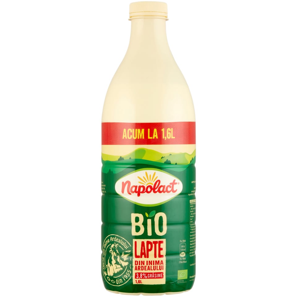 Napolact Bio | Lapte 3.8% grasime 1.6L | Mega-image