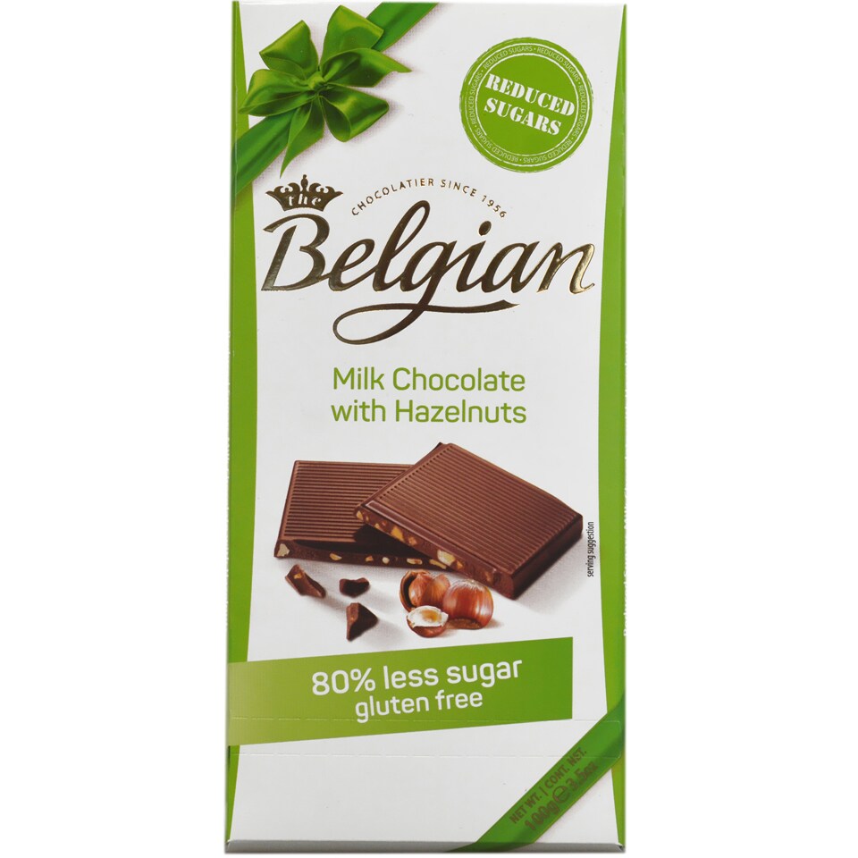 Belgian | Ciocolata cu lapte si alune cu indulcitor 100g | Mega-image