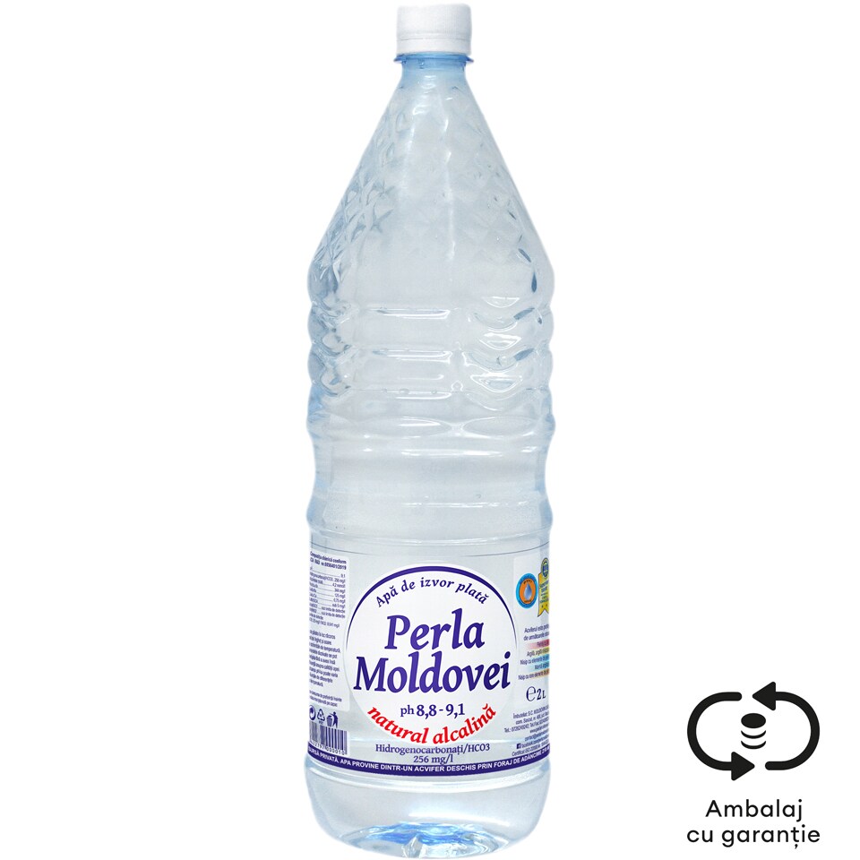Perla Moldovei | Apa de izvor plata, natural alcalina 2L | Mega-image