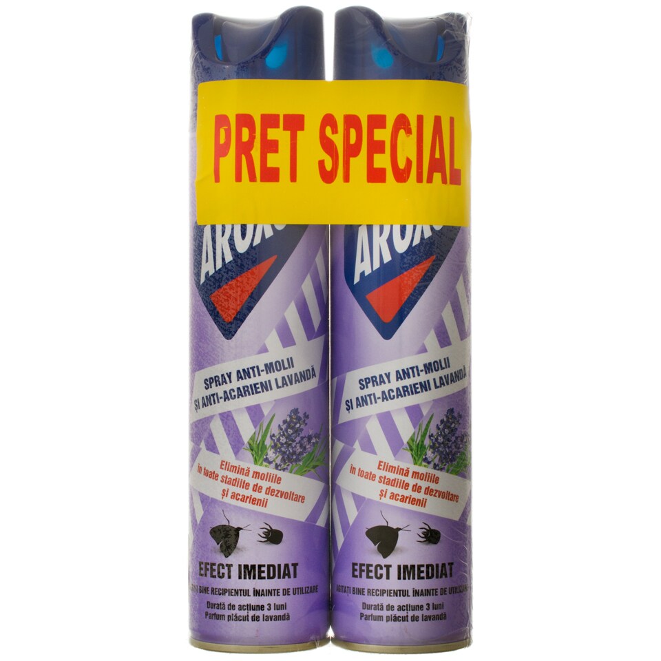 Aroxol | Spray antimolii si acarieni 2x250ml | Mega-image