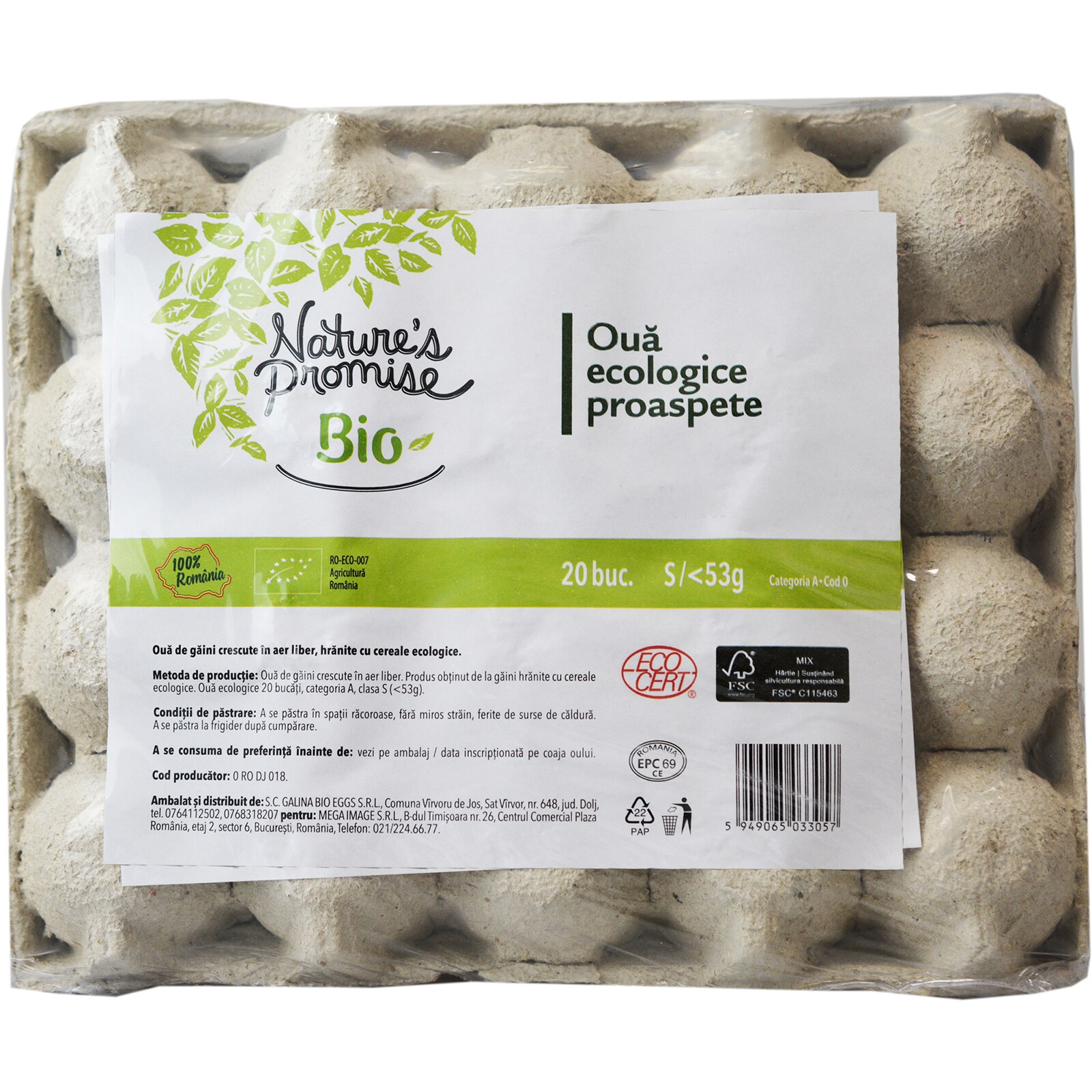 Nature's Promise Bio | Oua ecologice marime S, 20 bucati | Mega-image