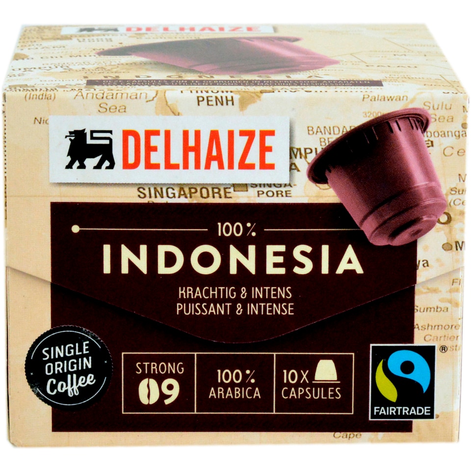 Delhaize | Cafea Indonezia, 10 capsule | Mega-image