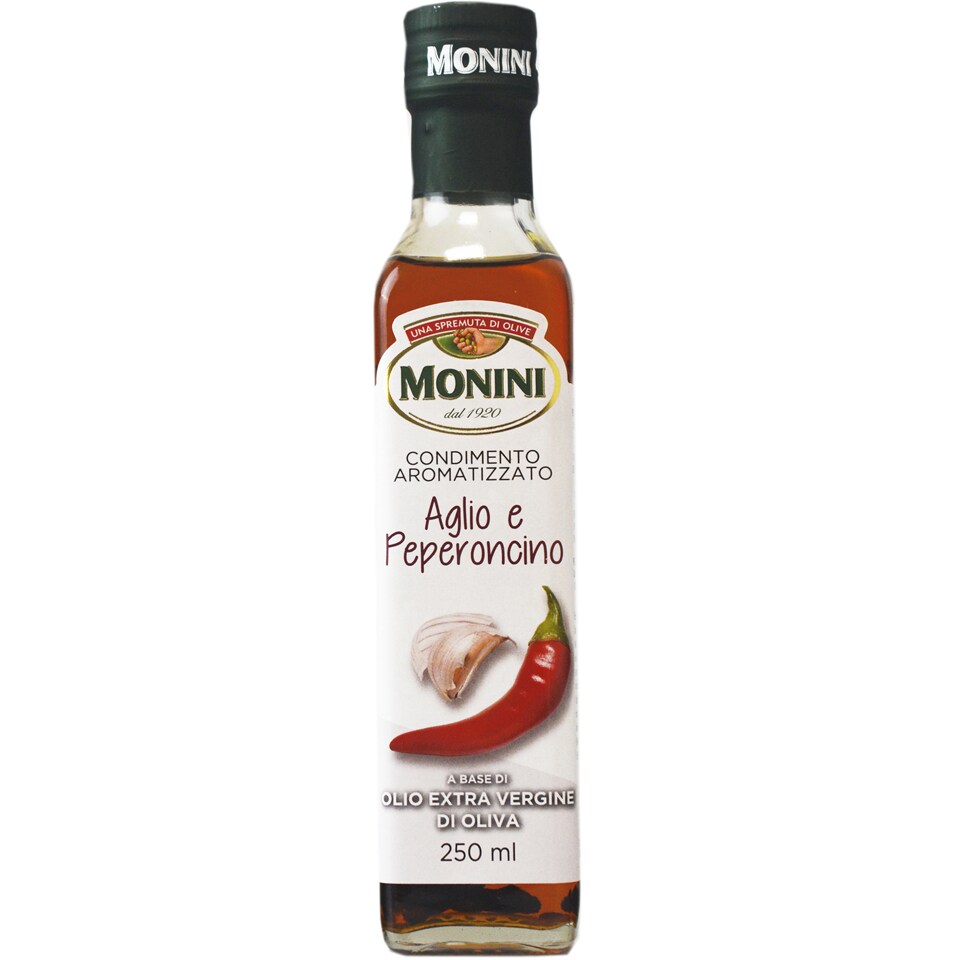 Monini | Ulei de masline extravirgin aromatizat cu usturoi si chilli ...