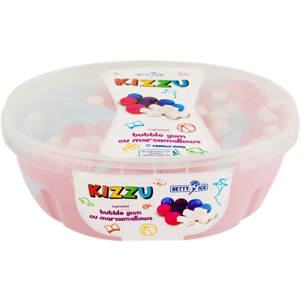 Betty Ice | Inghetata Cu Bubble Gum Si Bezea 1000ml | Mega-image