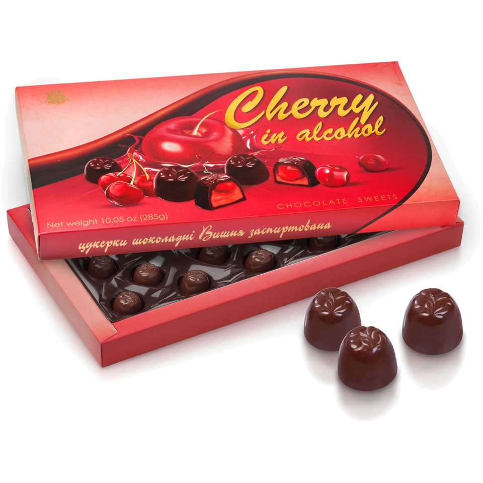 Biscuit Chocolate | Praline de ciocolata cu visine si alcool 285g ...