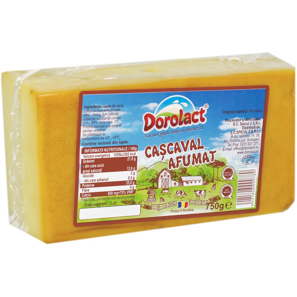 Dorolact | Cascaval afumat 750g | Mega-image