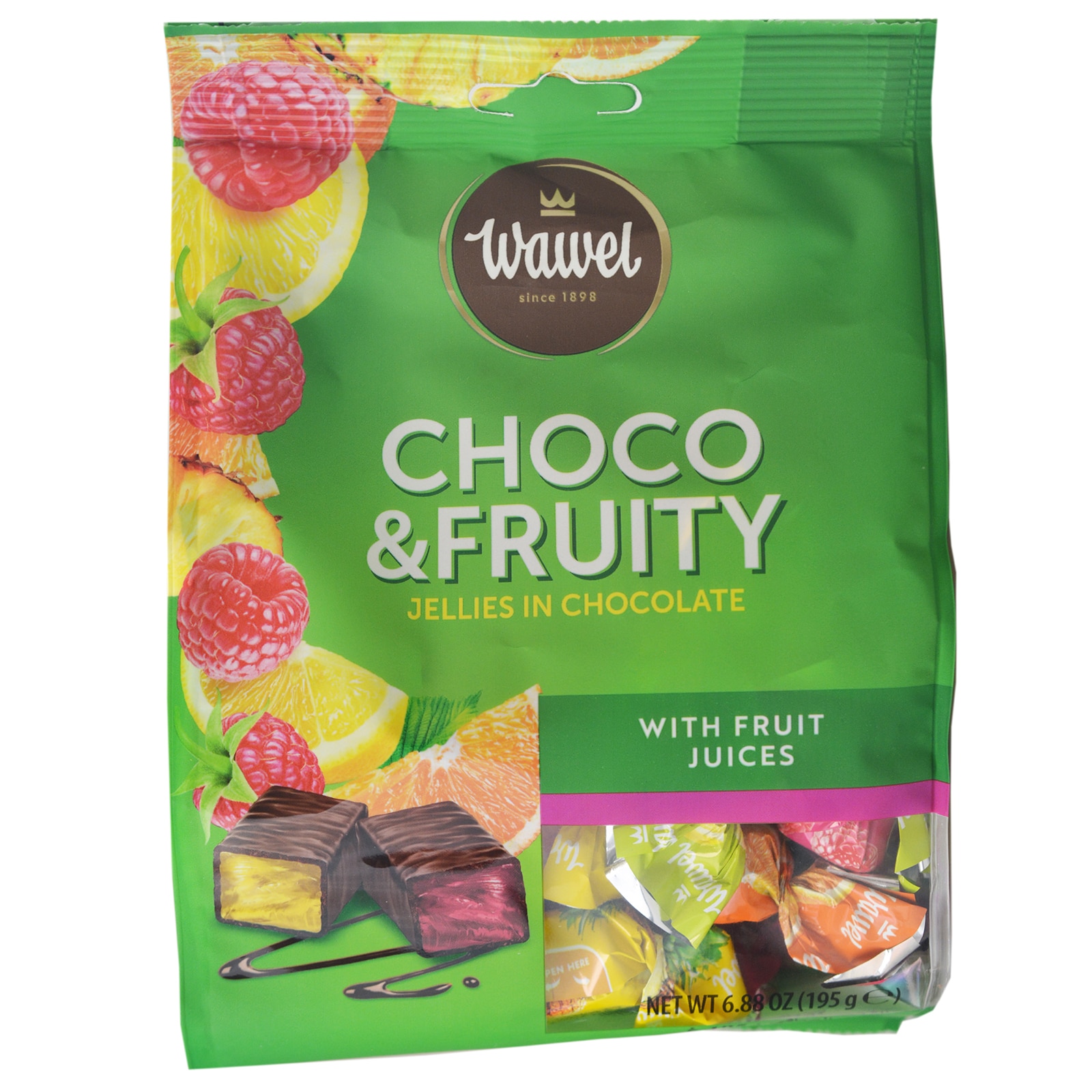 Wawel | Jeleuri cu aroma de fructe invelite in ciocolata 195g | Mega-image