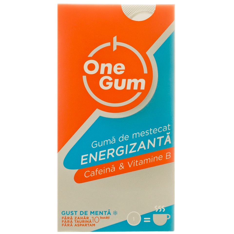 One Gum | Guma de mestecat energizant vitamina B si cofeina 20g | Mega ...