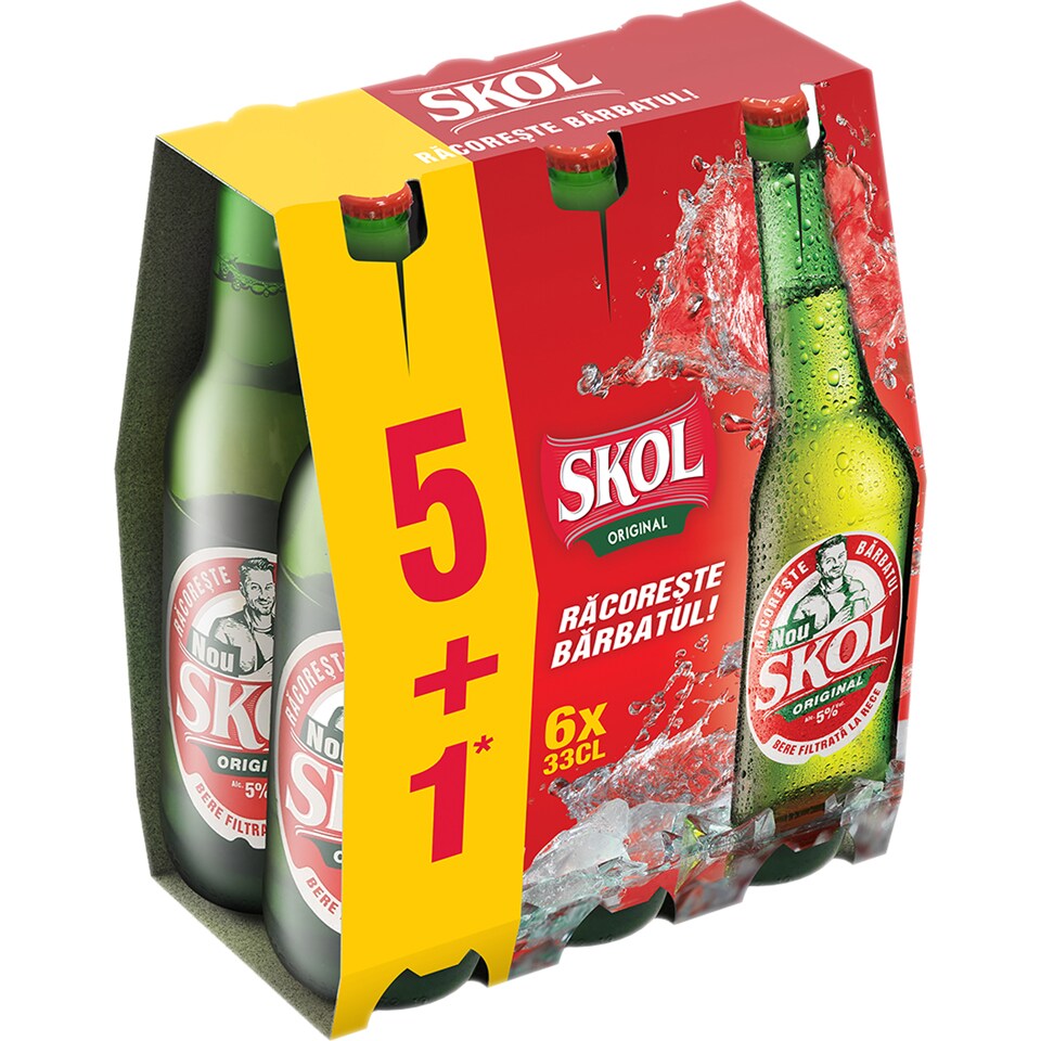 Skol | Bere blonda 5+1x0.33L | Mega-image