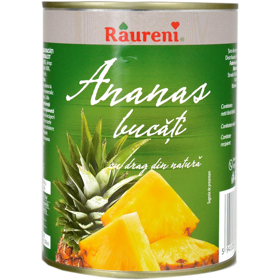 Raureni | Compot de ananas bucati in sirop 565g | Mega-image